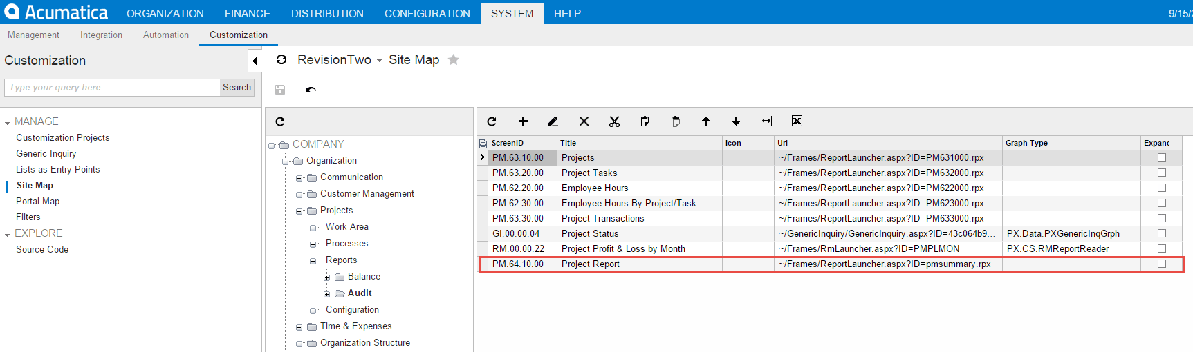 Building a Project Overview Report in Acumatica Cloud ERP Software ...