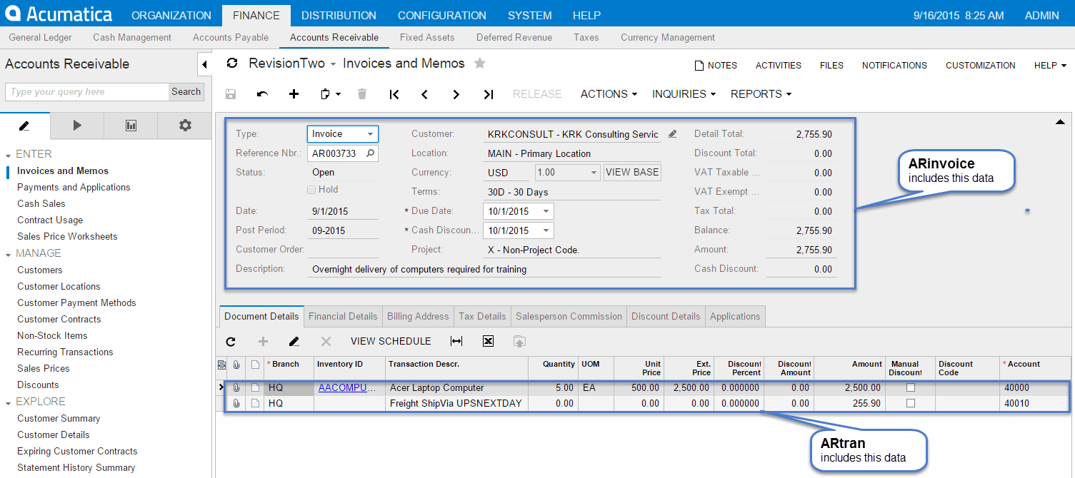 Building a Project Overview Report in Acumatica Cloud ERP Software ...