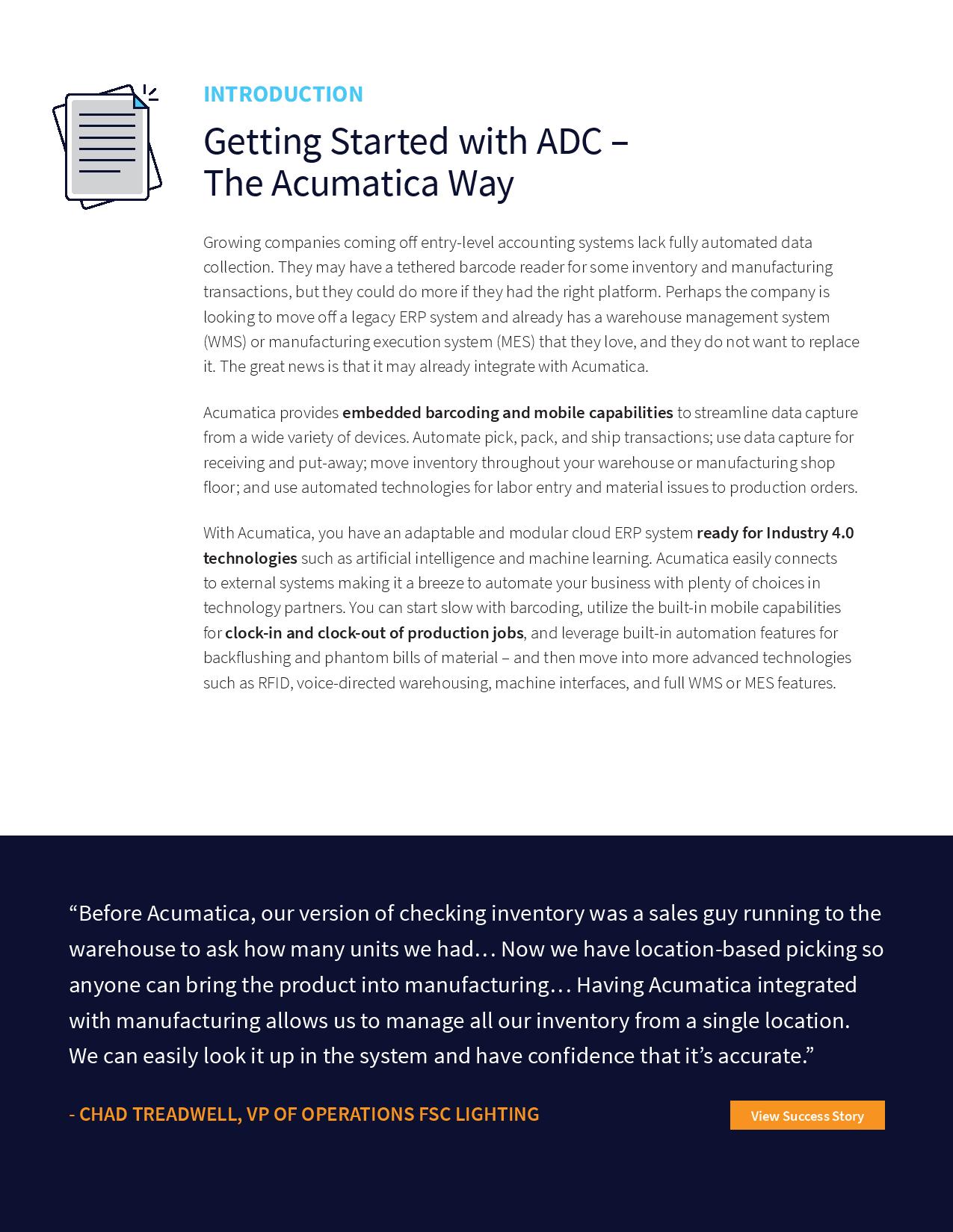Automated Data Capture for Manufacturers | Acumatica Cloud ERP Automated Data Capture for Manufacturers | Acumatica Cloud ERP