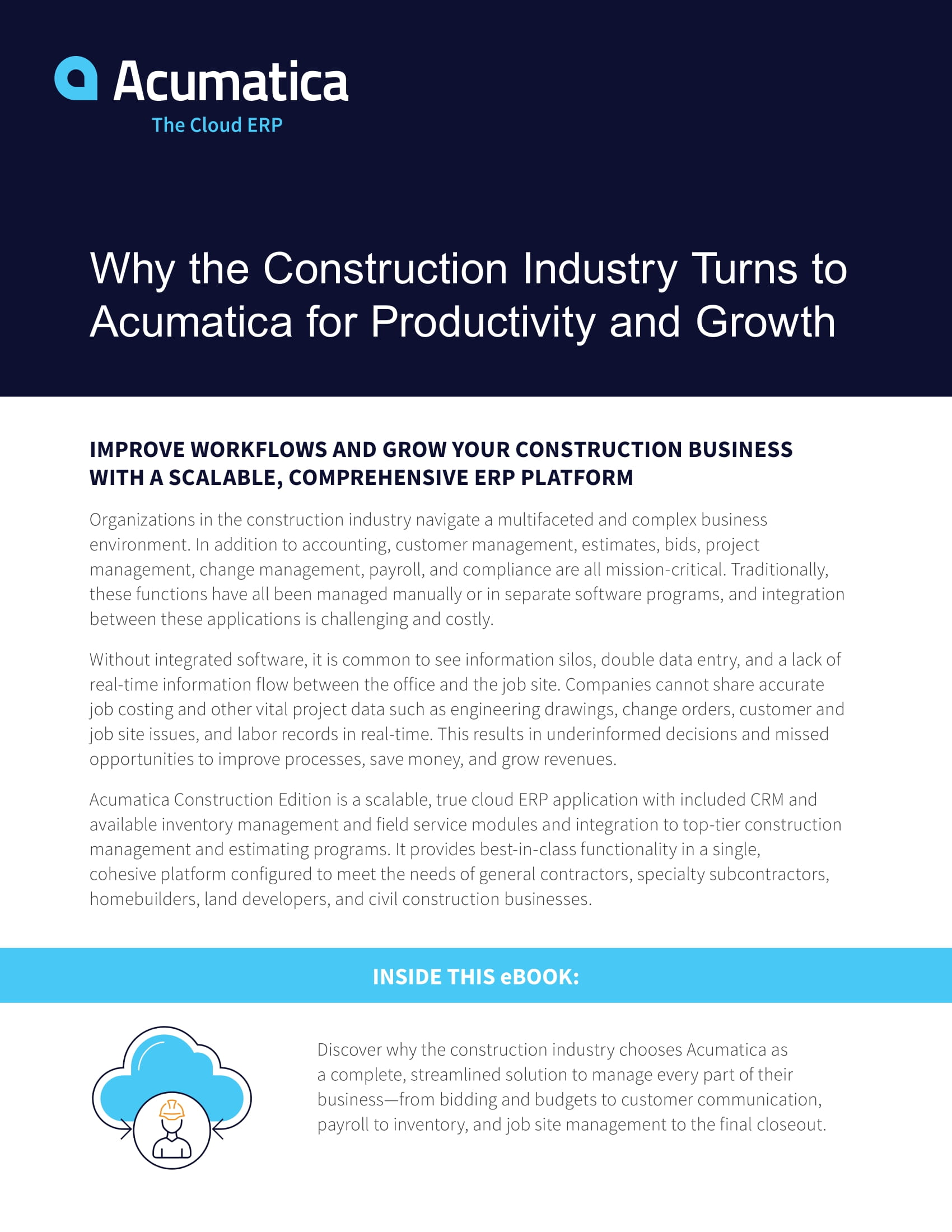 Simplify the Construction Bid to Closeout Cycle | Acumatica Cloud ERP