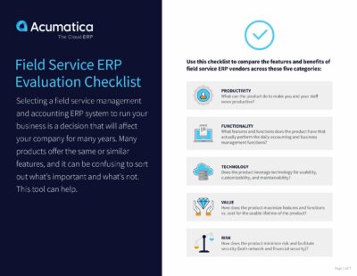 Field Service Management Software| Acumatica Cloud ERP