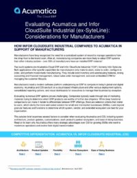 Acumatica Manufacturing Edition Tour | Acumatica Cloud ERP
