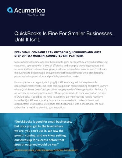 Acumatica vs QuickBooks | Acumatica Cloud ERP